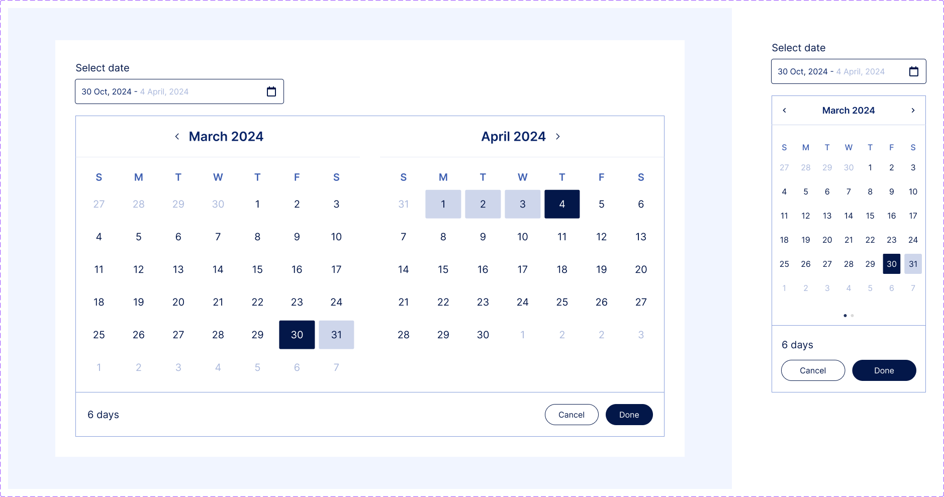 Calendar | Figma Component Library