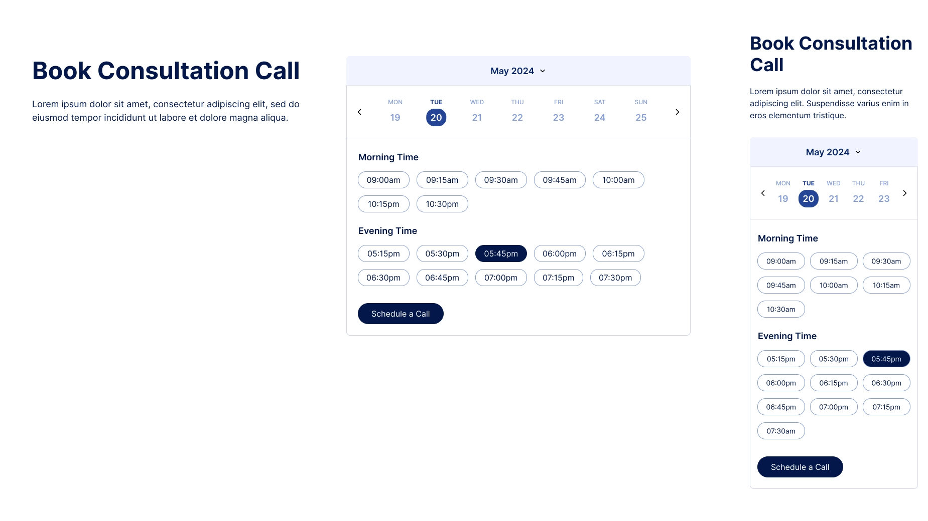Calendar Figma Component Library
